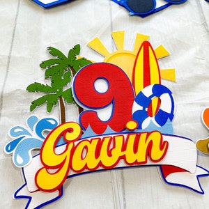 Pool Party Cake Topper Beach Party Cake Topper Summer Theme Party Pool ...