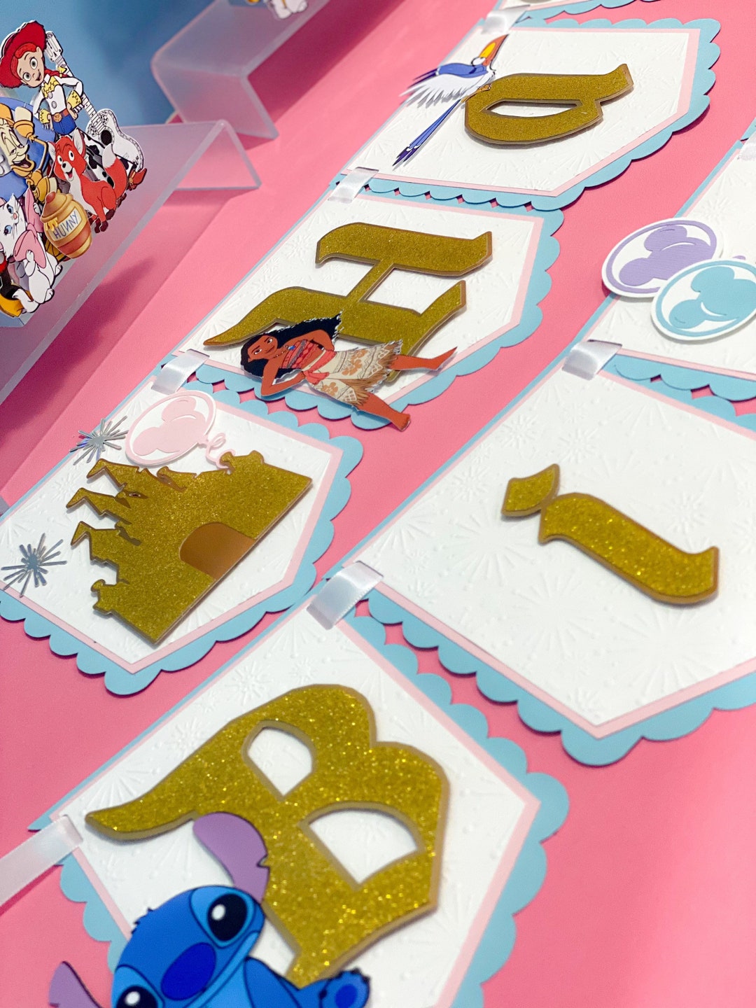 Disney World Vintage Happy Birthday Banner | Disney Theme Party ...