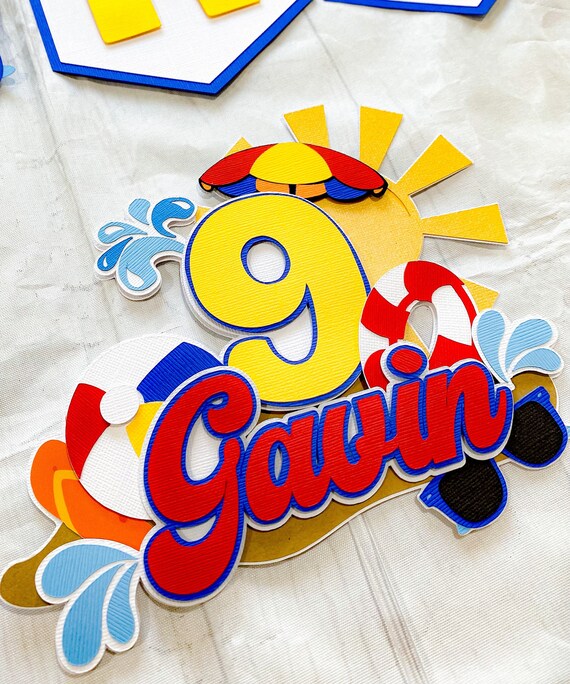Pool Party Cake Topper Beach Party Cake Topper Summer - Etsy