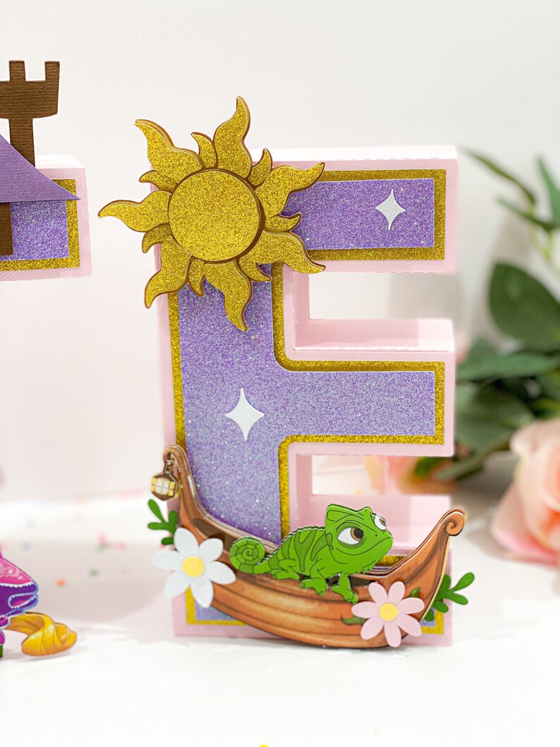 Rapunzel Theme 3D Letters Rapunzel Tangled Party Theme - Etsy