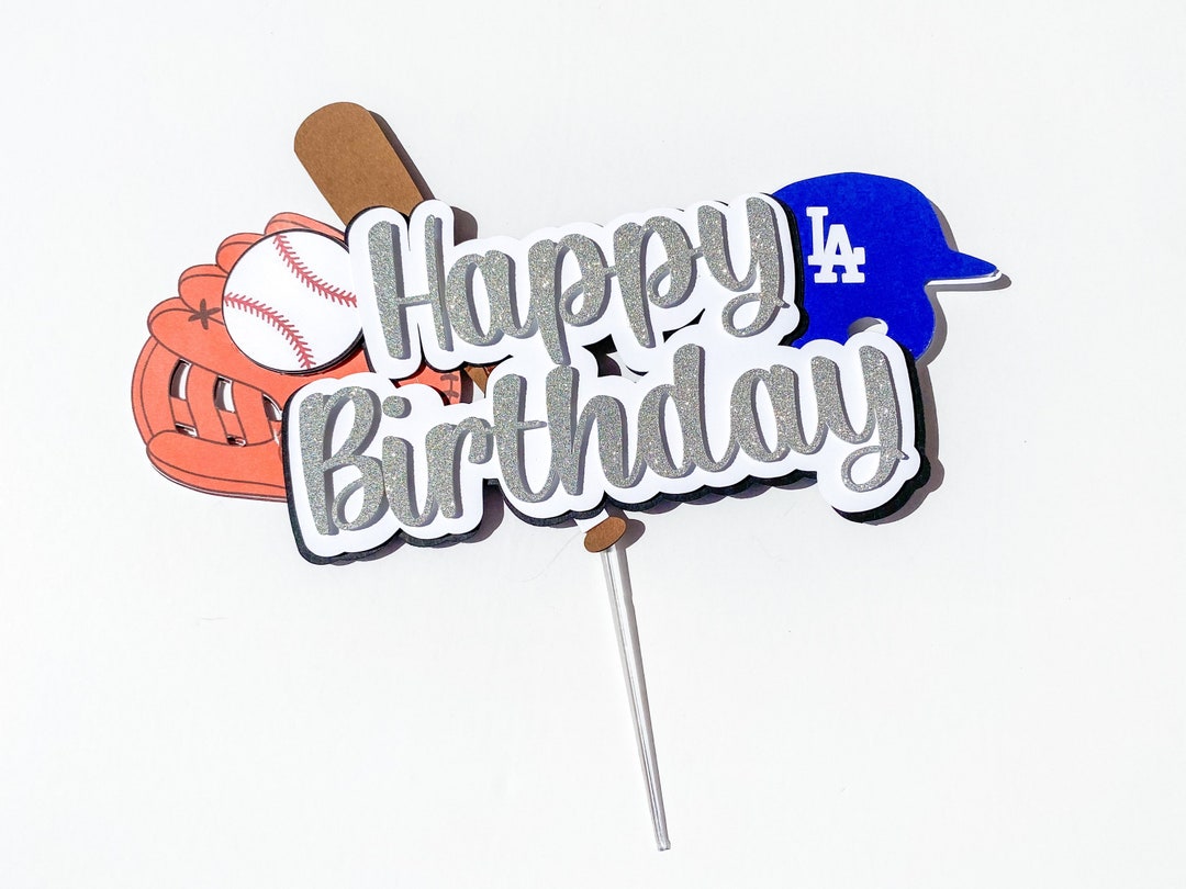 Los Angeles Dodgers Cake Topper | Baseball Cake Topper | Dodgers Cake ...
