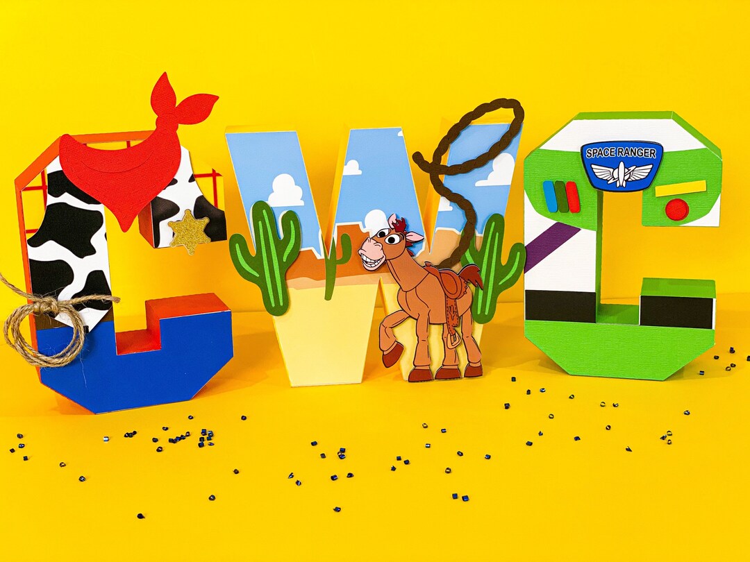 Toy Story Theme 3D Letters Toy Story Party Theme Woody - Etsy