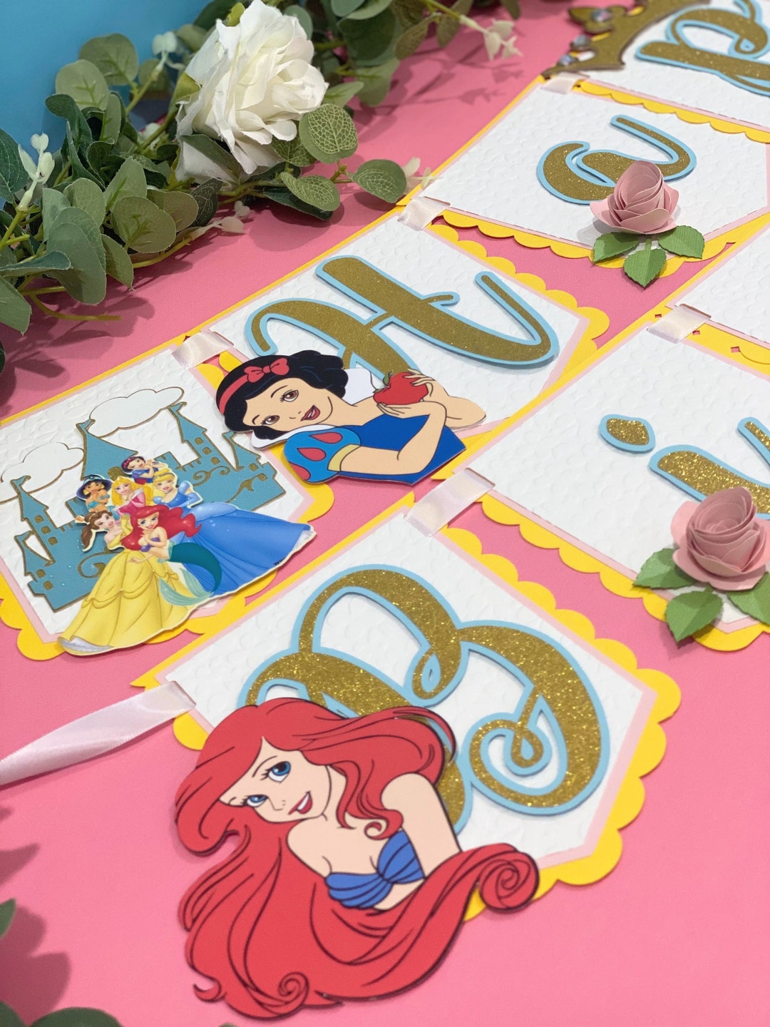 Happy Birthday Banner | Disney Princesses Theme Party | Princess ...