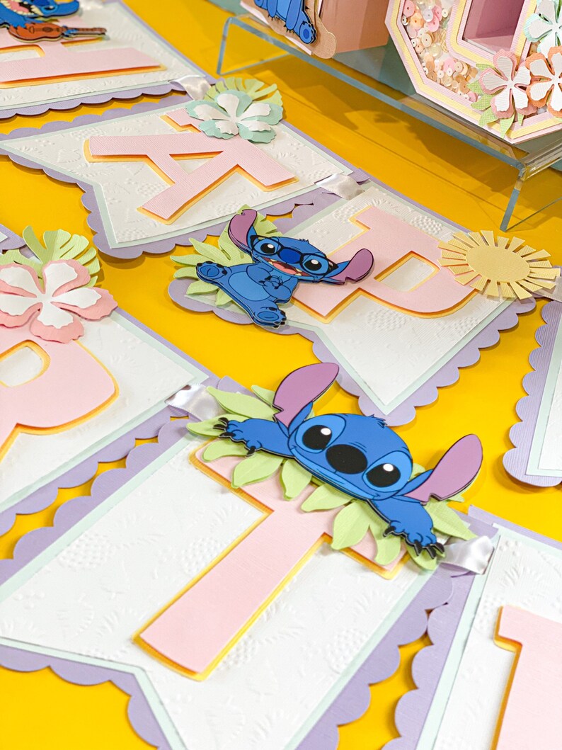 Lilo and Stitch Theme Birthday Banner Personalized Birthday - Etsy