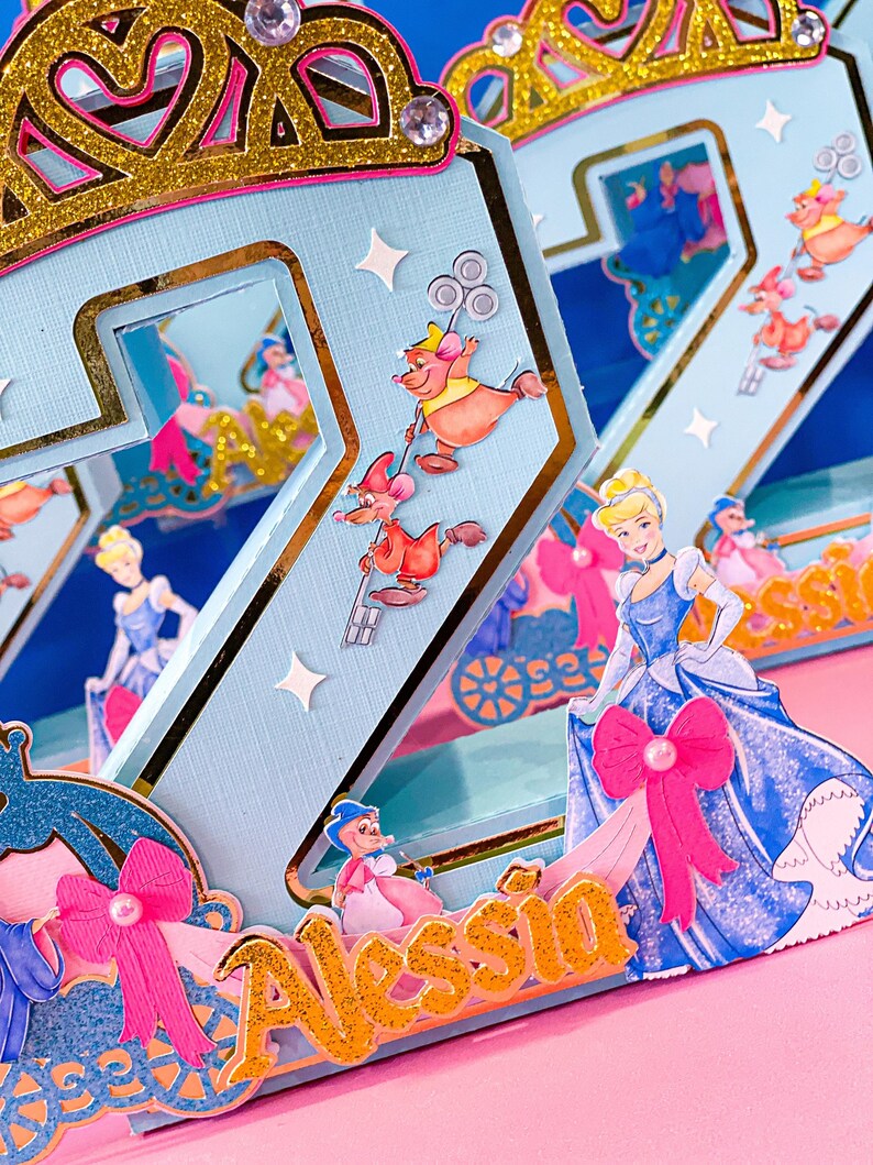 Large Cinderella 3D Letters or Numbers With Name | Princess Party Theme ...