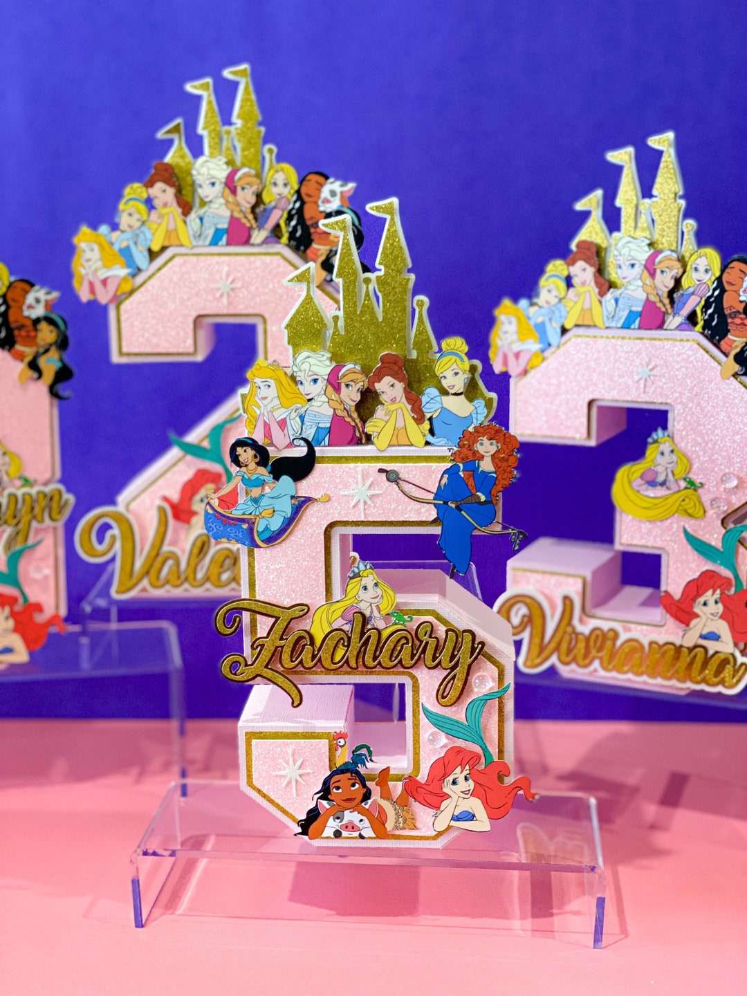 Princess 3D Letters or Numbers With Name | Princess Party Theme ...