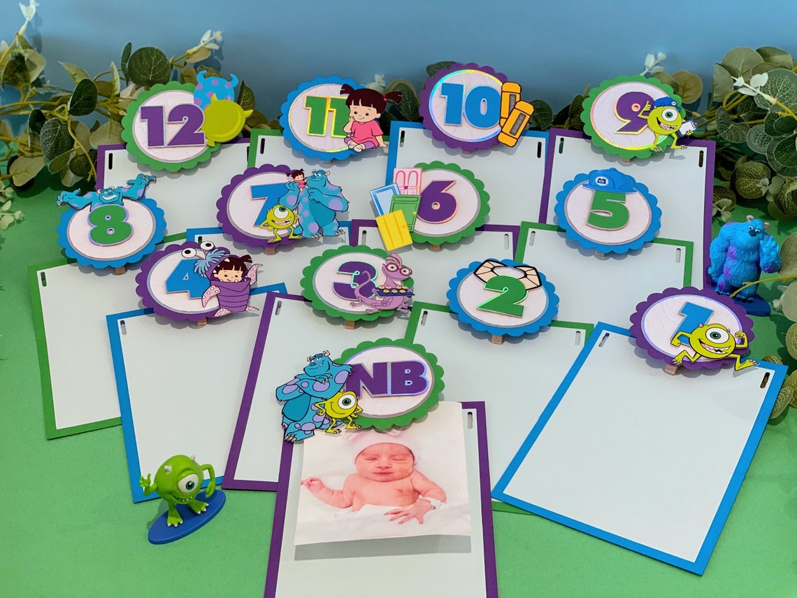 Monsters Inc Monthly Milestone Banner Monsters Inc Theme - Etsy