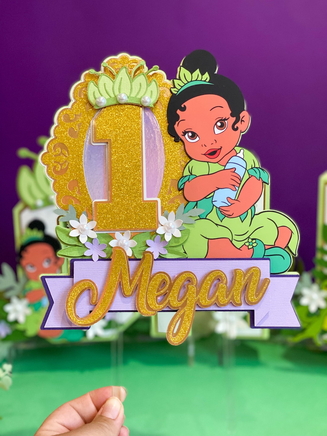 Baby Princess Tiana Cake Topper Princess Theme Party Princess and the ...