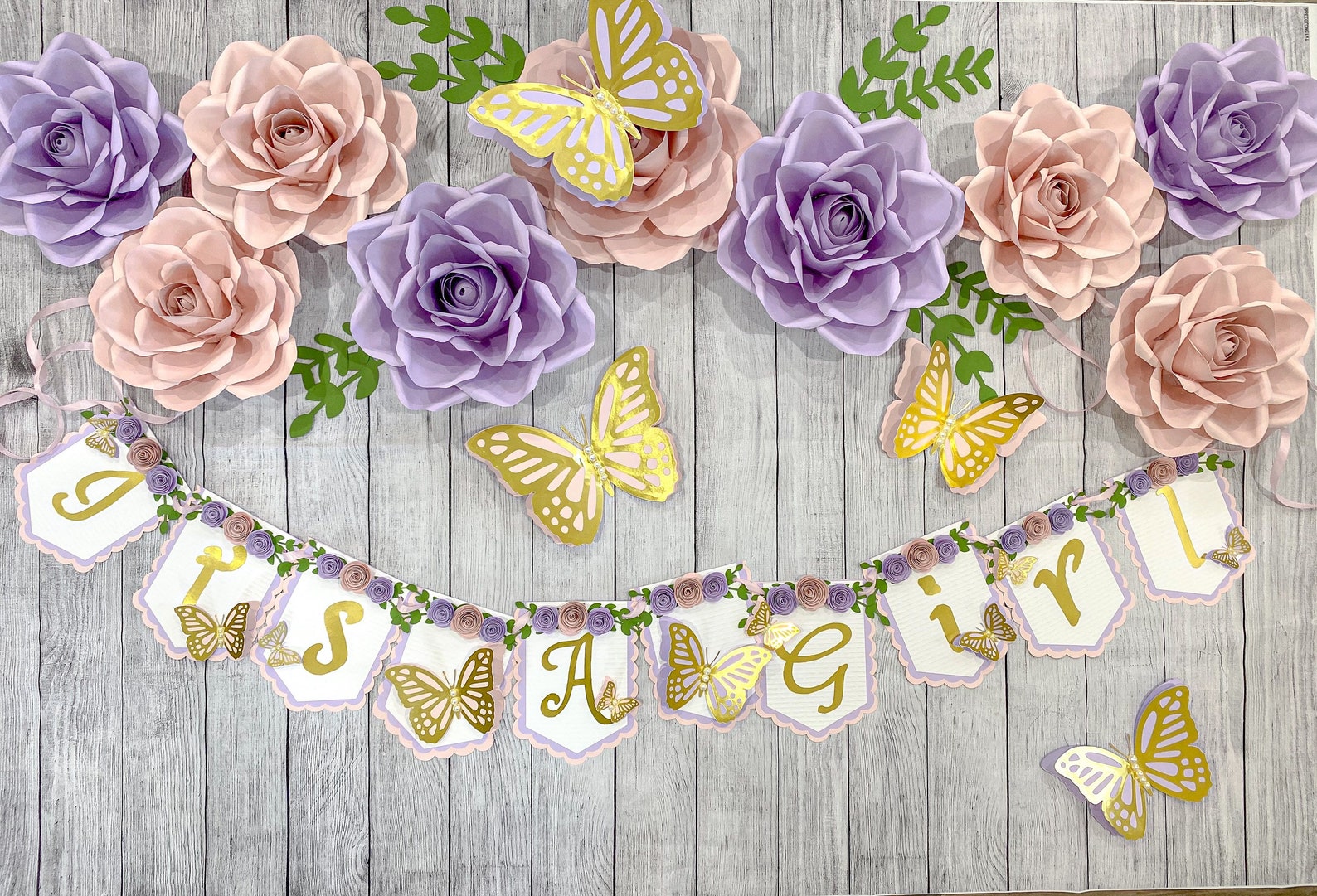 Butterfly Theme Banner Butterfly Floral Theme Party | Etsy