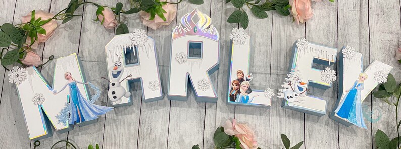 Frozen Theme 3D Letters Frozen Elsa Party Theme Frozen - Etsy