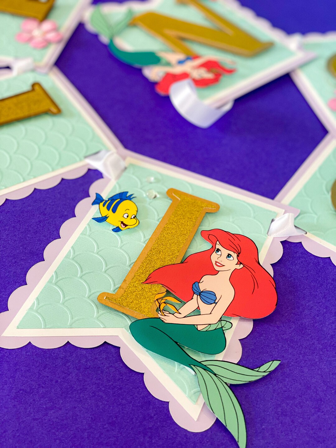 Happy Birthday Banner | Little Mermaid Ariel Theme Party | Under the ...