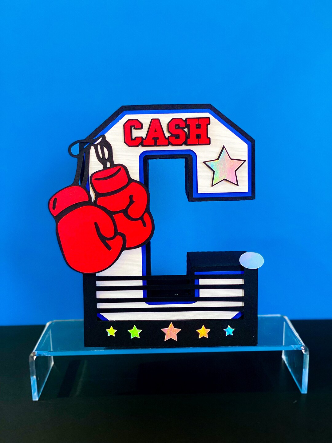 Boxing Theme 3D Letters With Name | First Round Boxing Party Theme ...