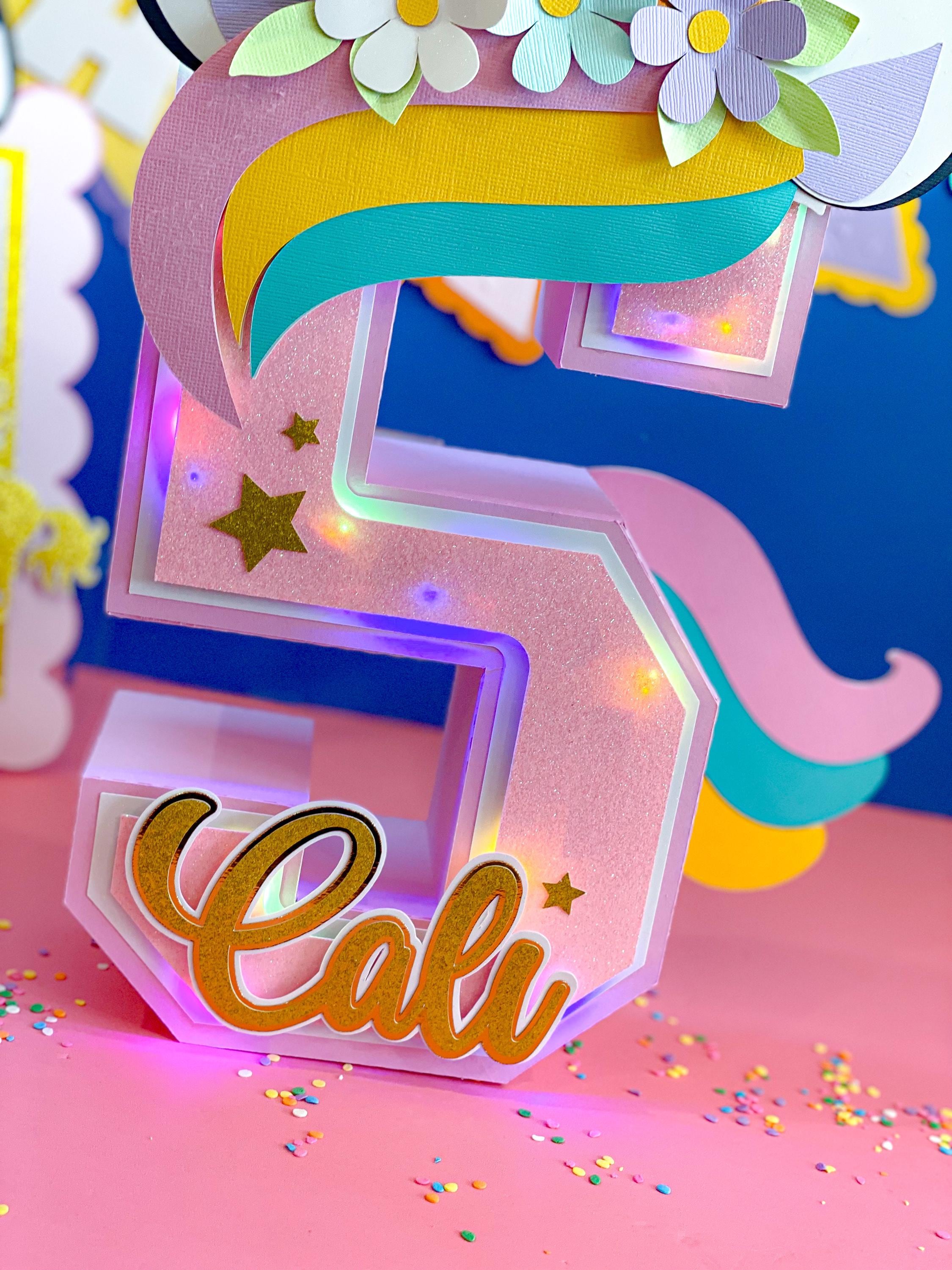Large Unicorn Theme 3D Letters or Numbers | Rainbow Unicorn Party ...