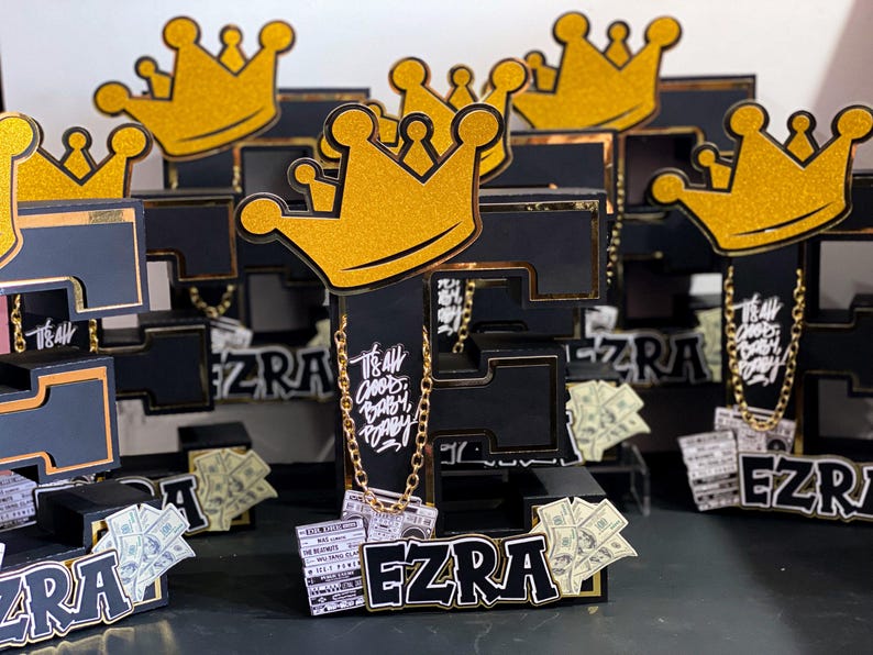 Large Notorious ONE Theme 3D Letters With Name | Hip Hop Party Theme ...