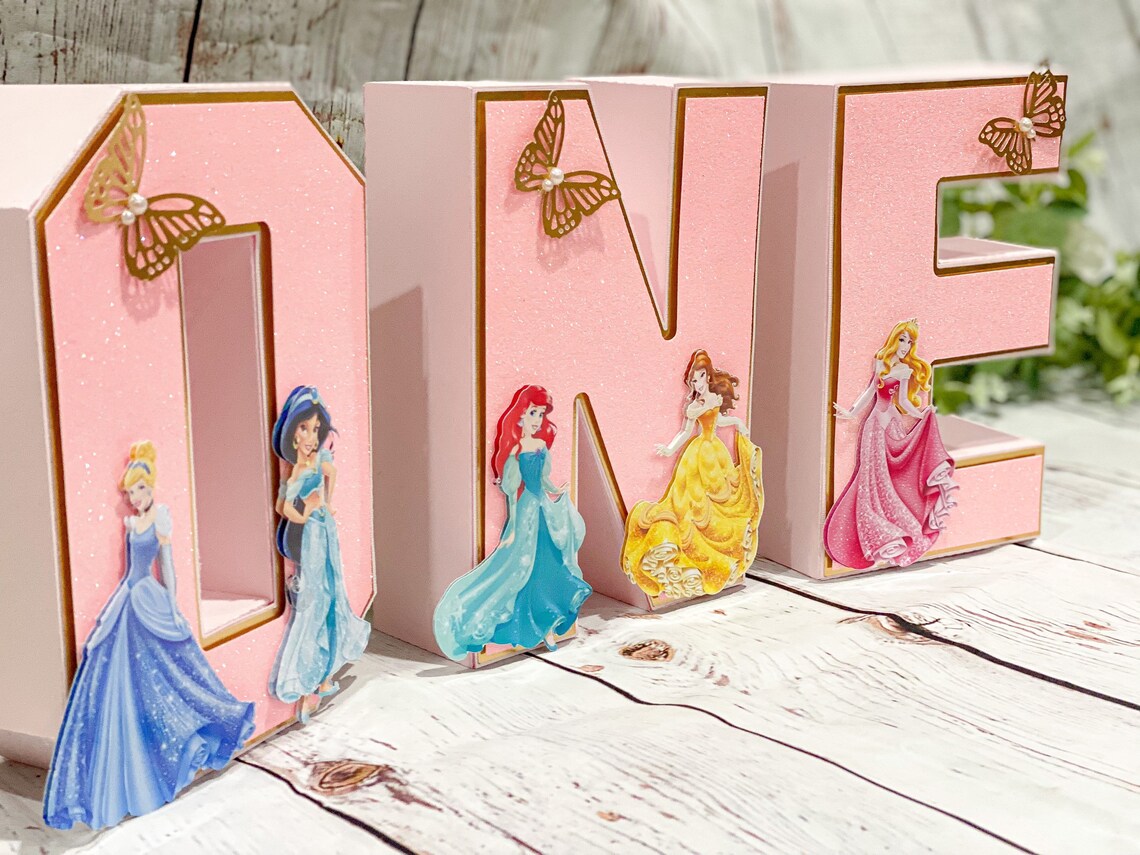 ONE Princess 3D Letters Princess Party Theme Princess - Etsy