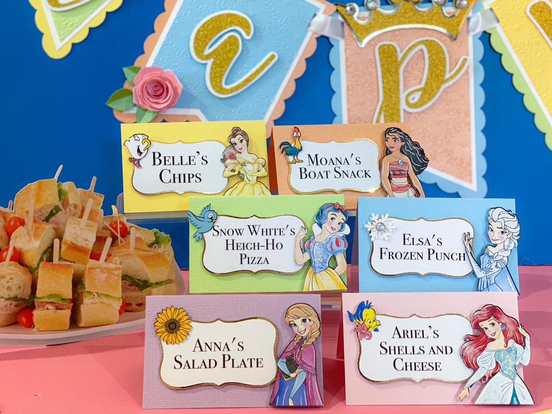 Princess Party Food Labels | Food Tents | Disney Princess Party ...