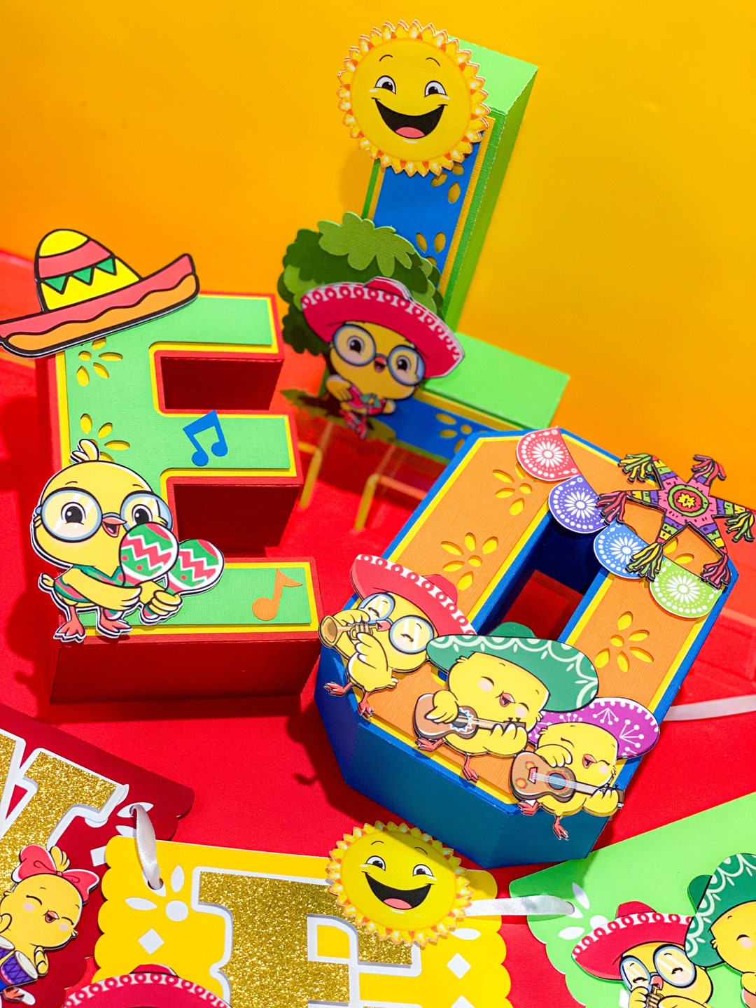 Fiesta Canticos Theme 3D Letters Canticos Pollitos Party Theme Canticos ...