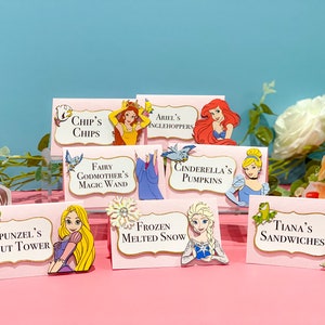 Princess Party Food Labels | Food Tents | Disney Princess Party ...