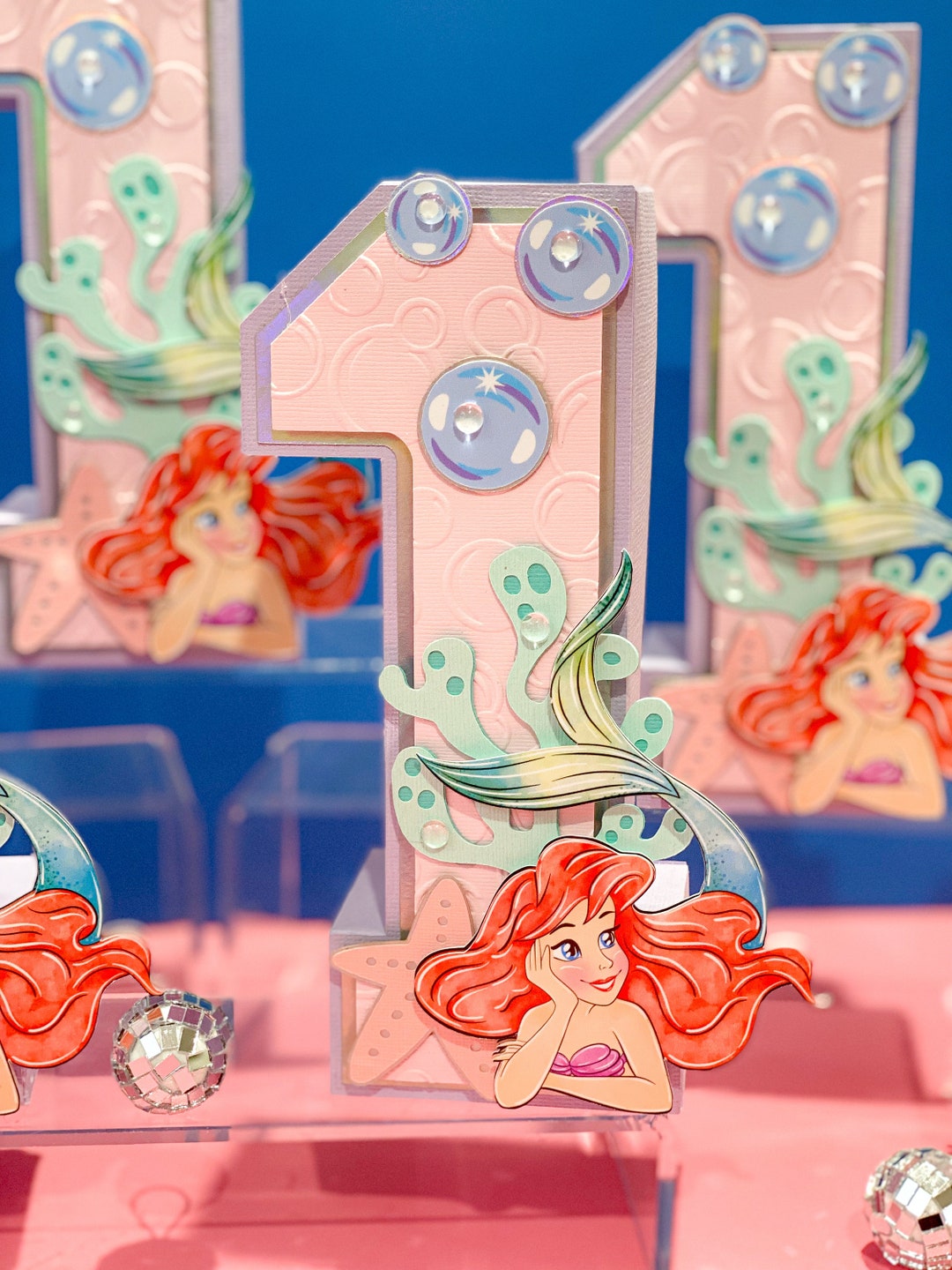 Little Mermaid Theme 3D Letters | Ariel Party Theme | Mermaid Birthday ...