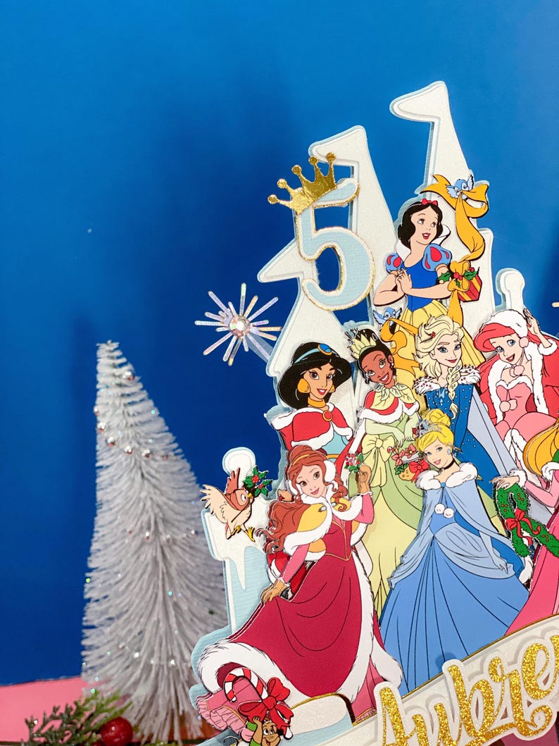 Winter Wonderland Princess Cake Topper | Christmas Princess Theme Party ...