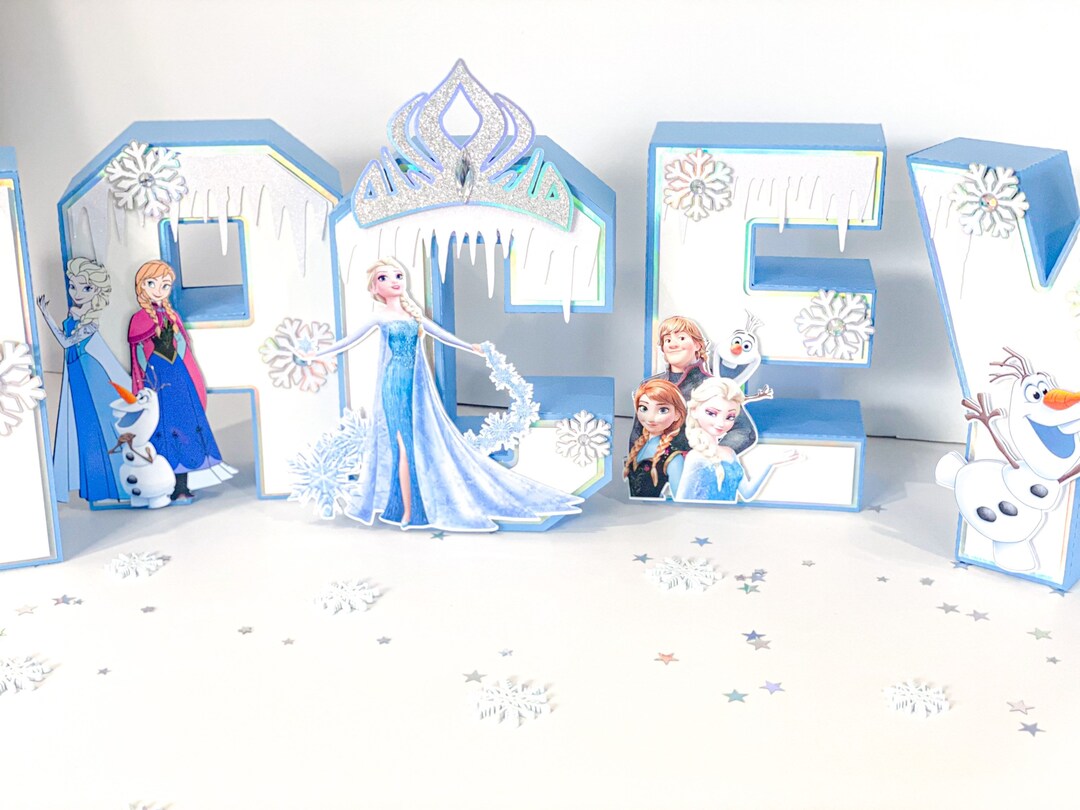 Frozen Theme 3D Letters Frozen Elsa Party Theme Frozen - Etsy