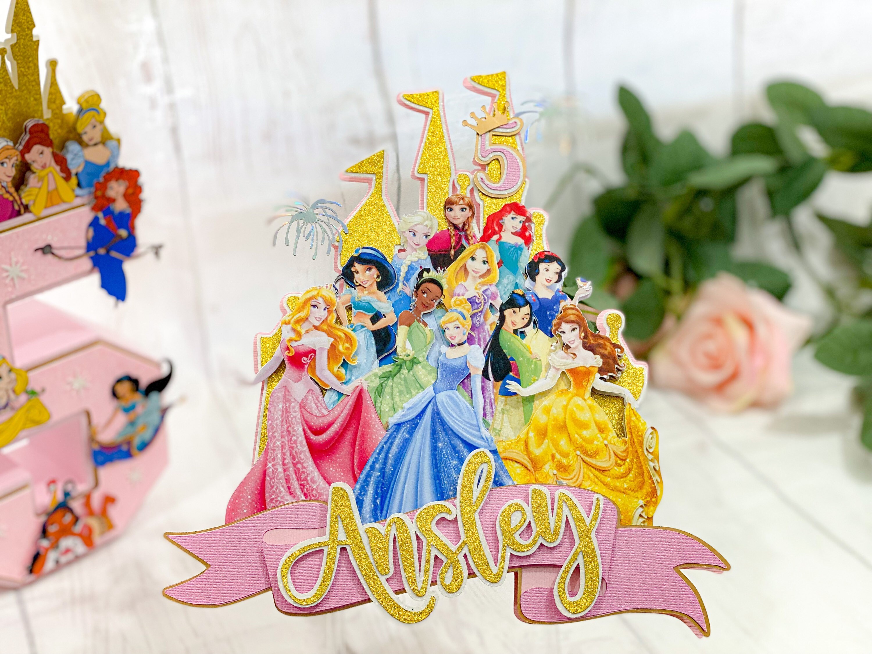Princess Cake Topper Princess Theme Party Castle Princess - Etsy
