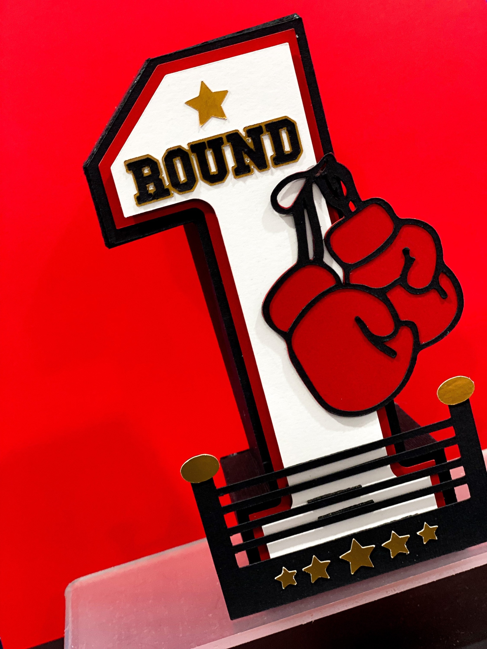 Boxing Theme 3D Letters or Numbers | First Round Boxing Birthday Party ...