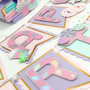 Candyland Birthday Banner | Pastel Candyland Theme Party | Happy ...