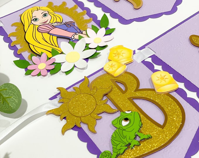 Rapunzel - Tangled - Customizable - Personalized Happy Birthday Banner ...