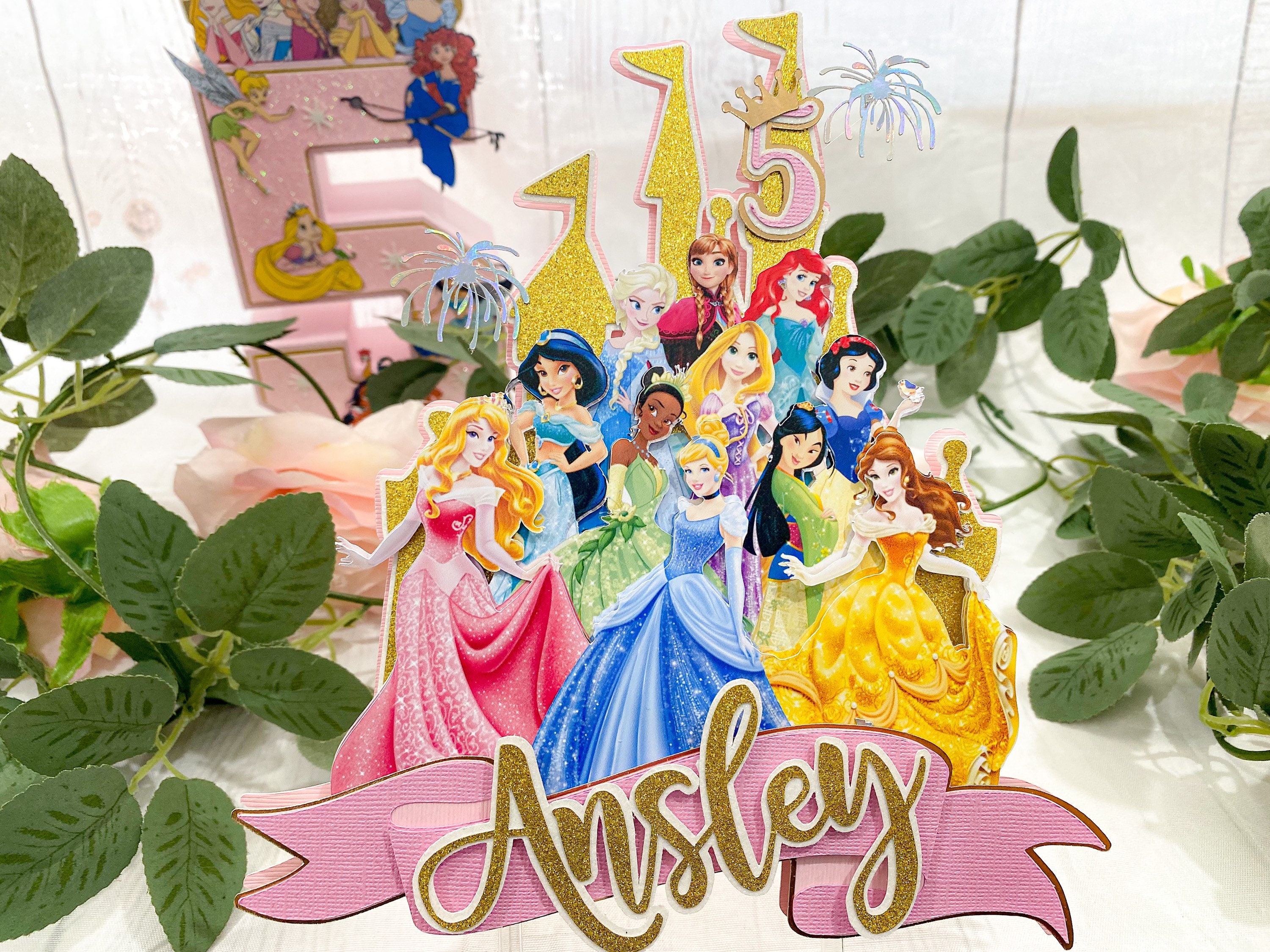Princess Cake Topper Princess Theme Party Castle Princess - Etsy