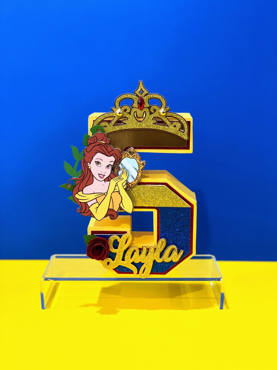 Belle Princess 3D Letter or Number With Name | Enchanted Rose Princess ...