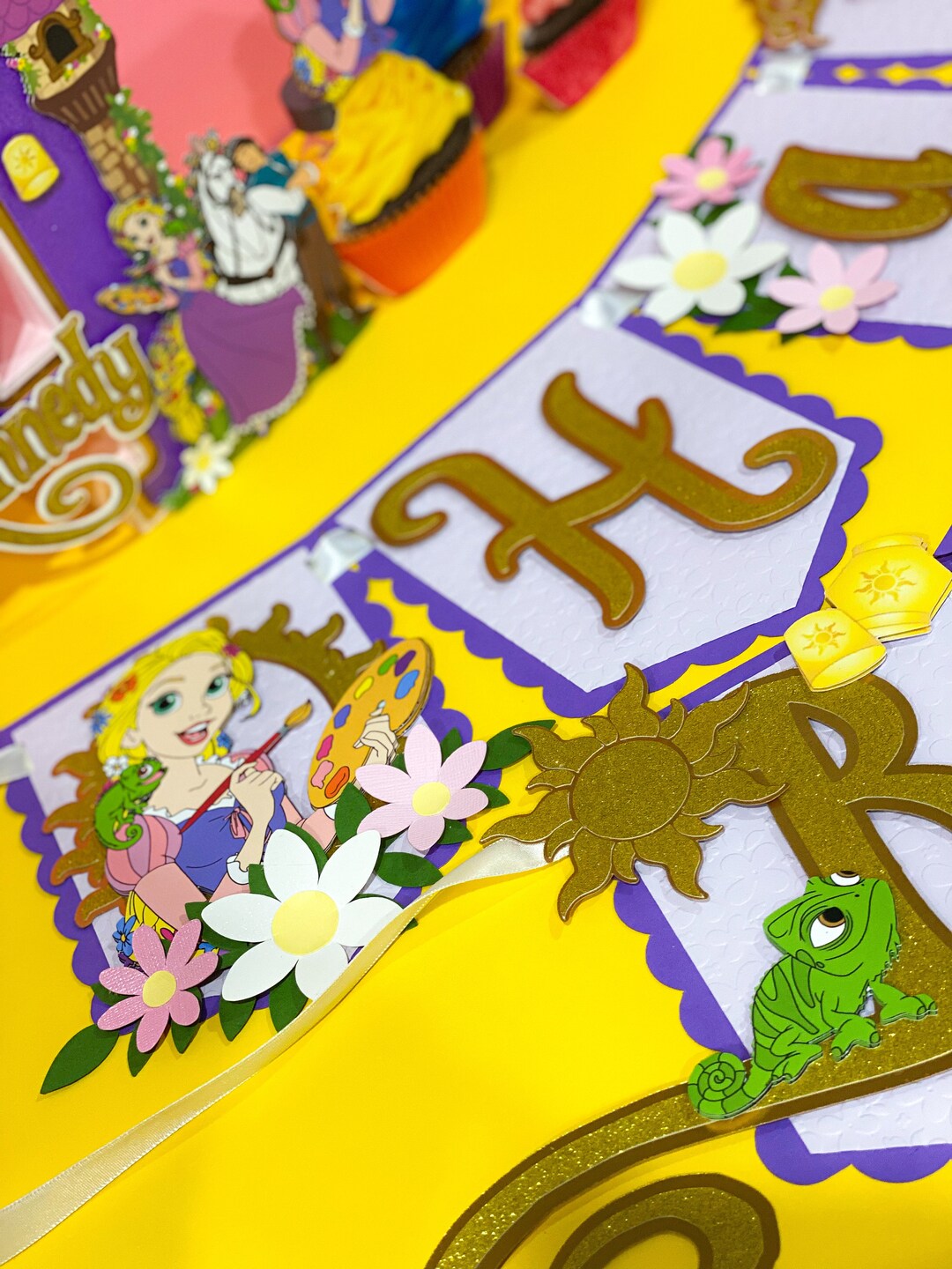 Painting Artist Rapunzel Banner | Disney Princesses Theme Party Decor ...