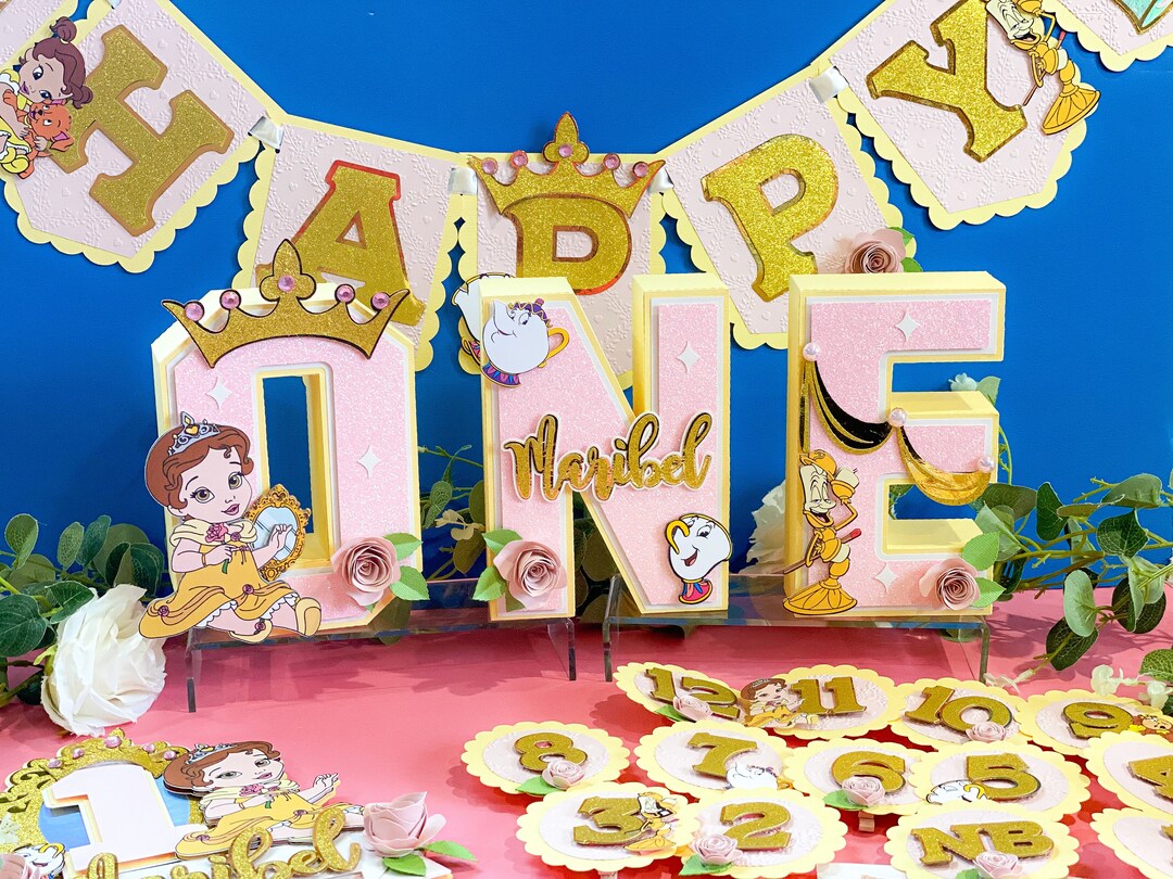 Baby Belle Princess 3D Letter or Number With Name | Enchanted Rose ...