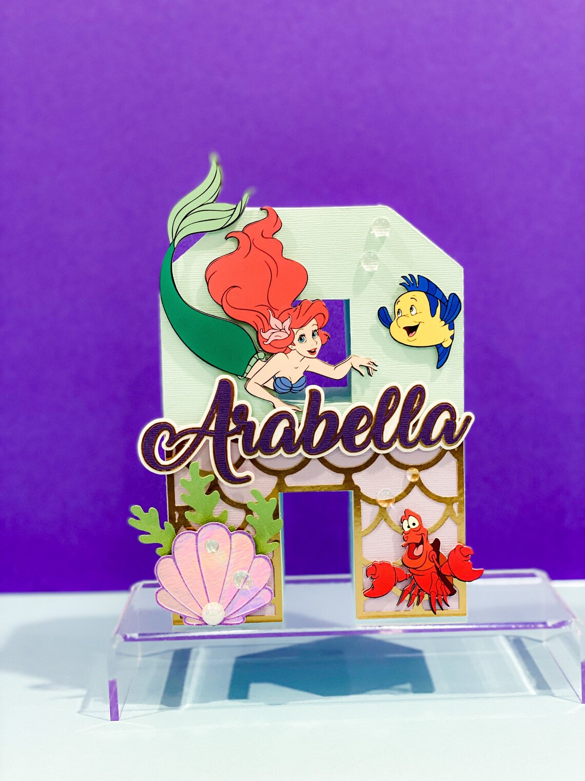 Little Mermaid Theme 3D Letters or Numbers With Name | Ariel Party ...