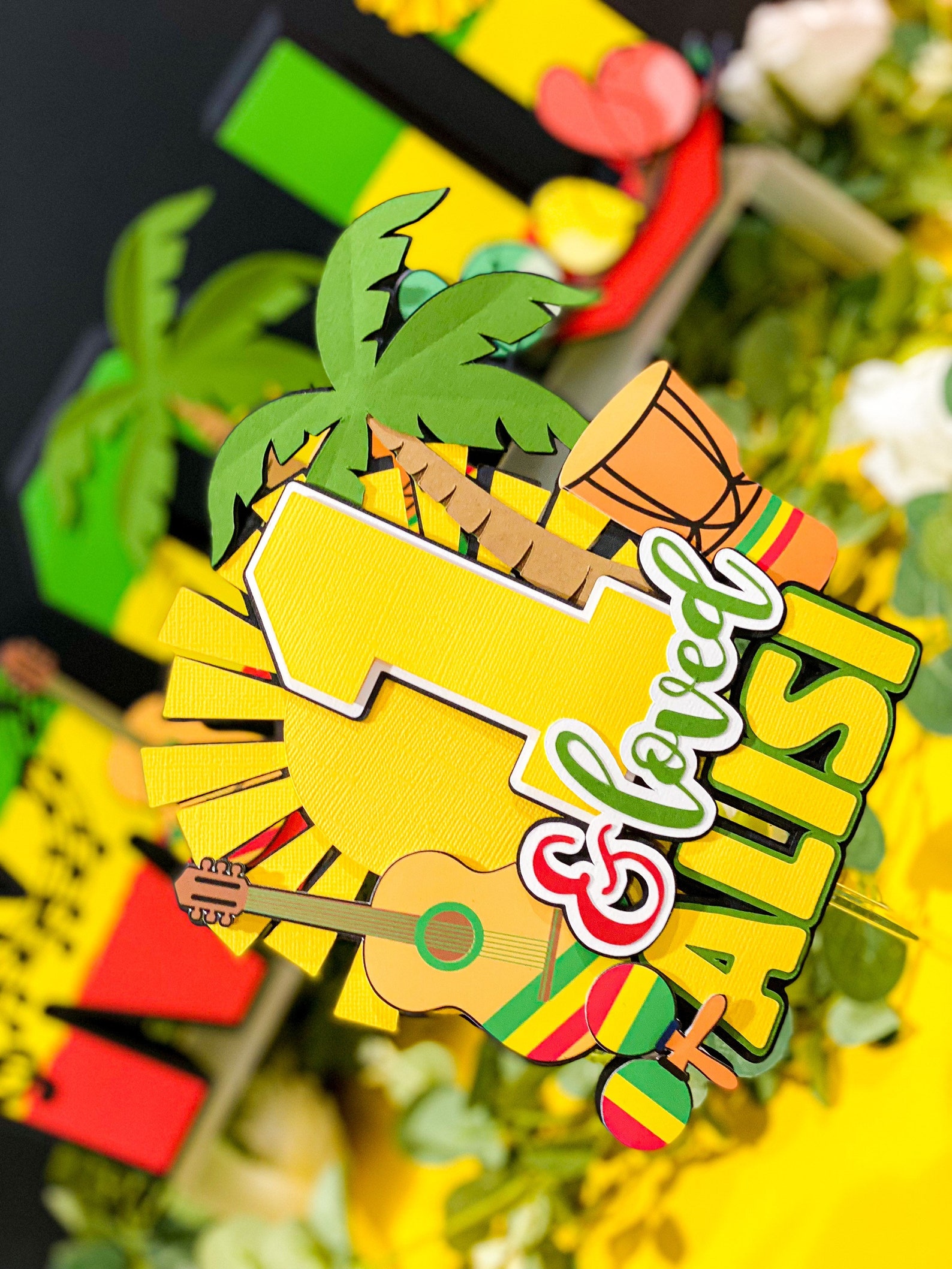 One & Loved Cake Topper | Reggae Theme Cake Topper | One Love First ...