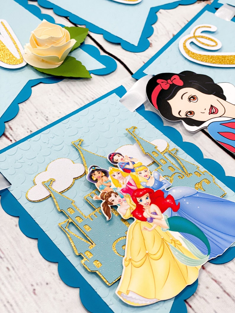 Happy Birthday Banner Disney Princesses Theme Party - Etsy