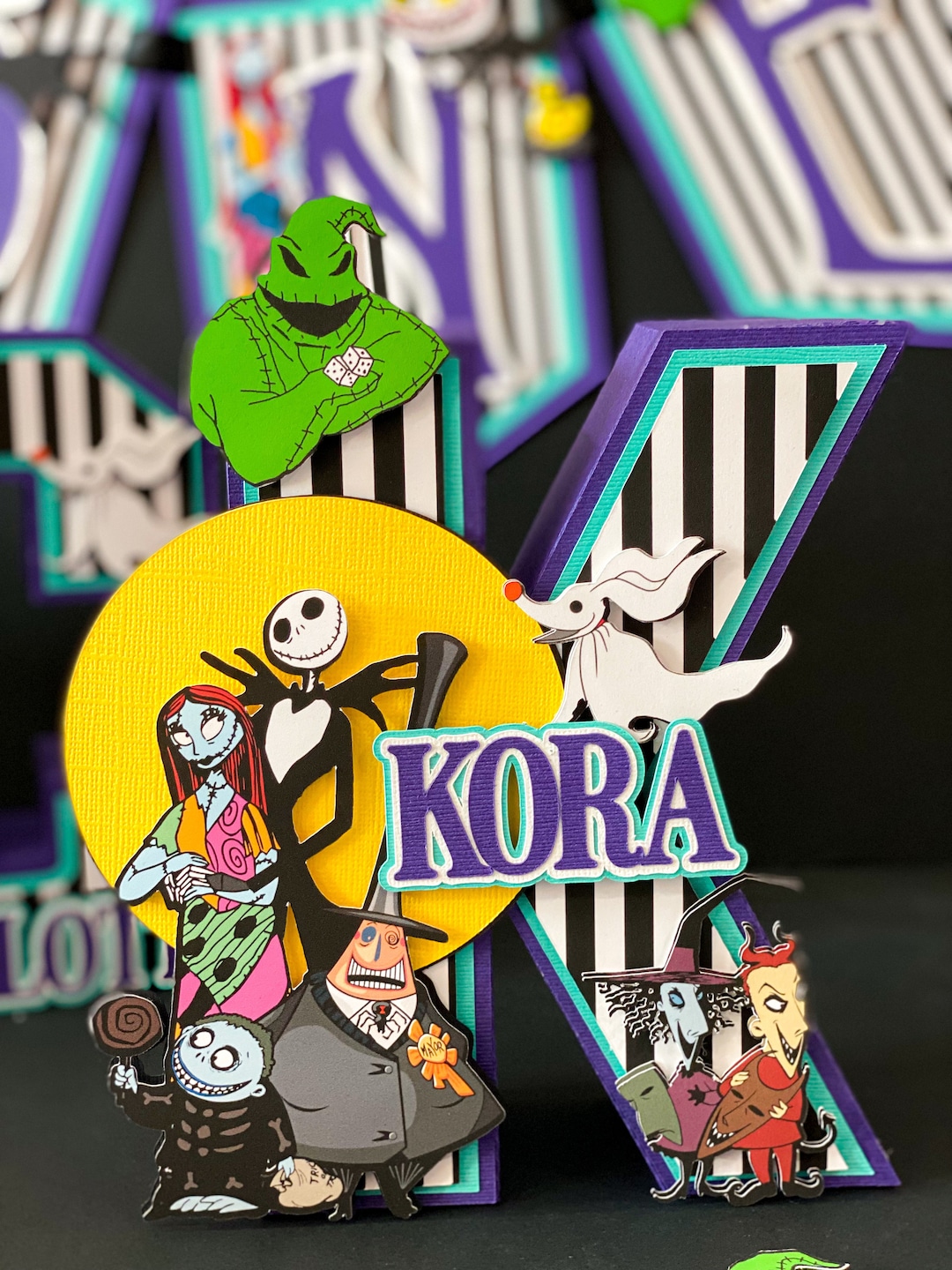 Nightmare Before Christmas Theme 3D Letters With Name | Jack and Sally ...