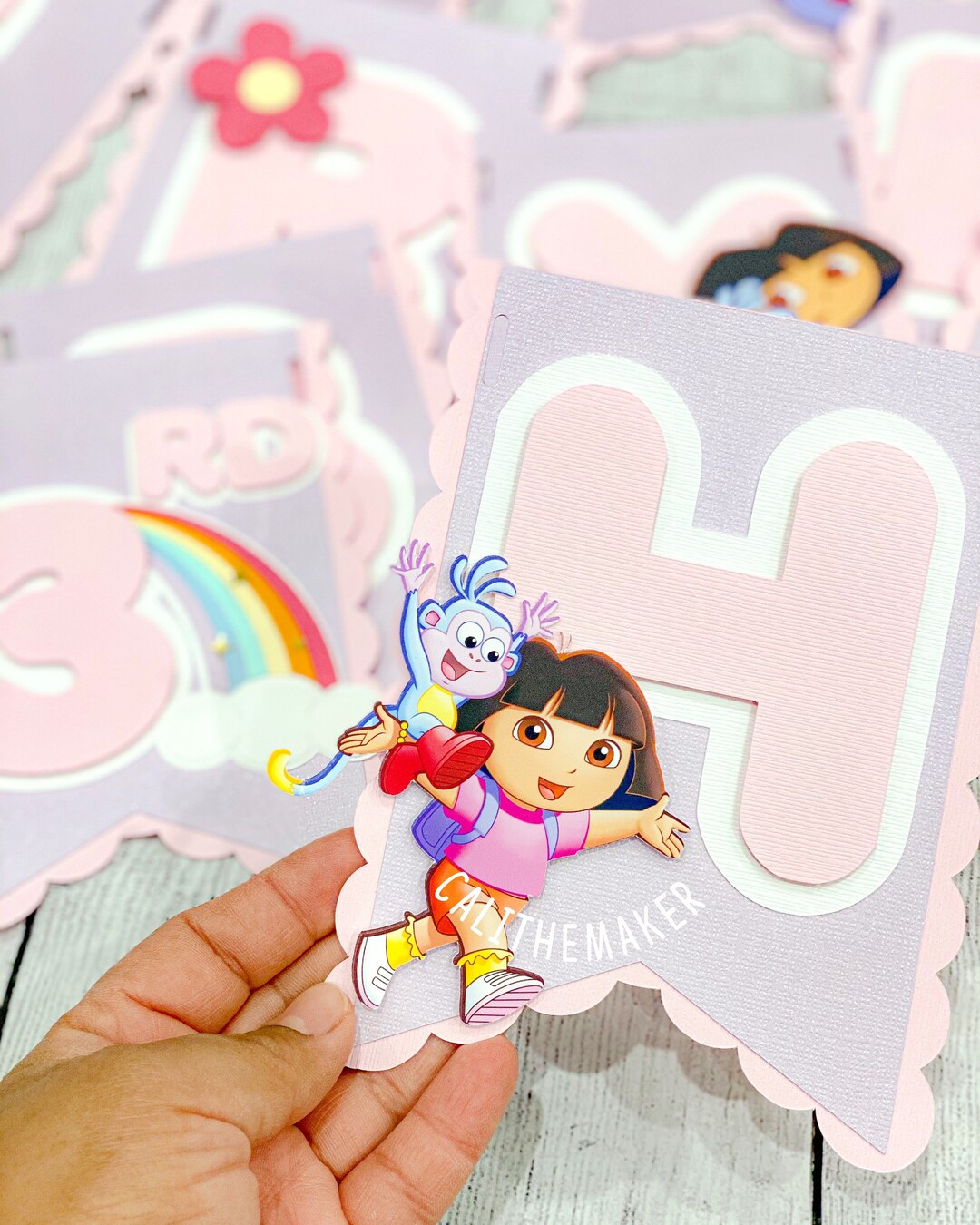 Dora Theme Banner Dora the Explorer Theme Party Rainbow - Etsy