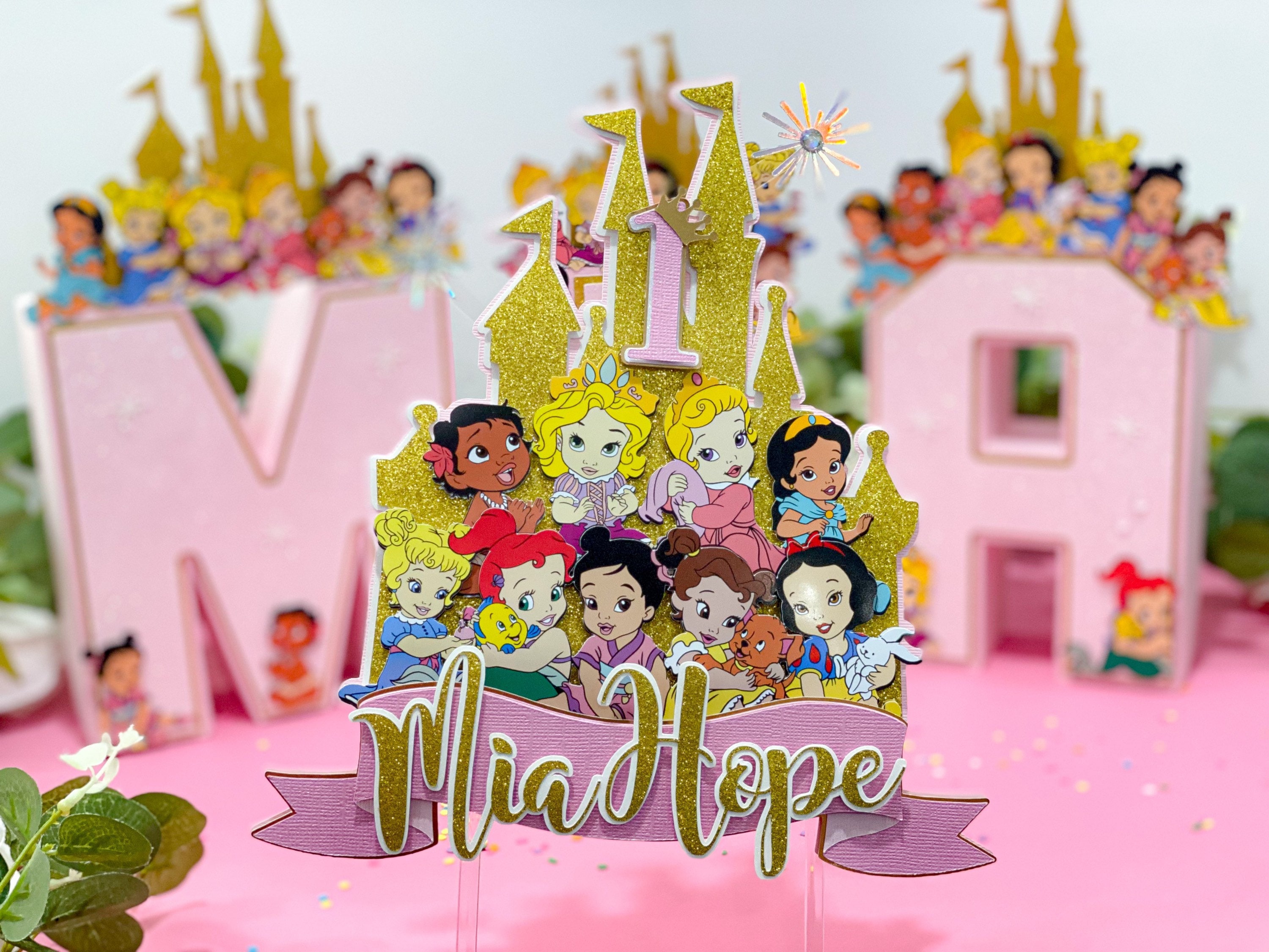 Baby Princess Cake Topper Baby Princess Theme Party Castle - Etsy