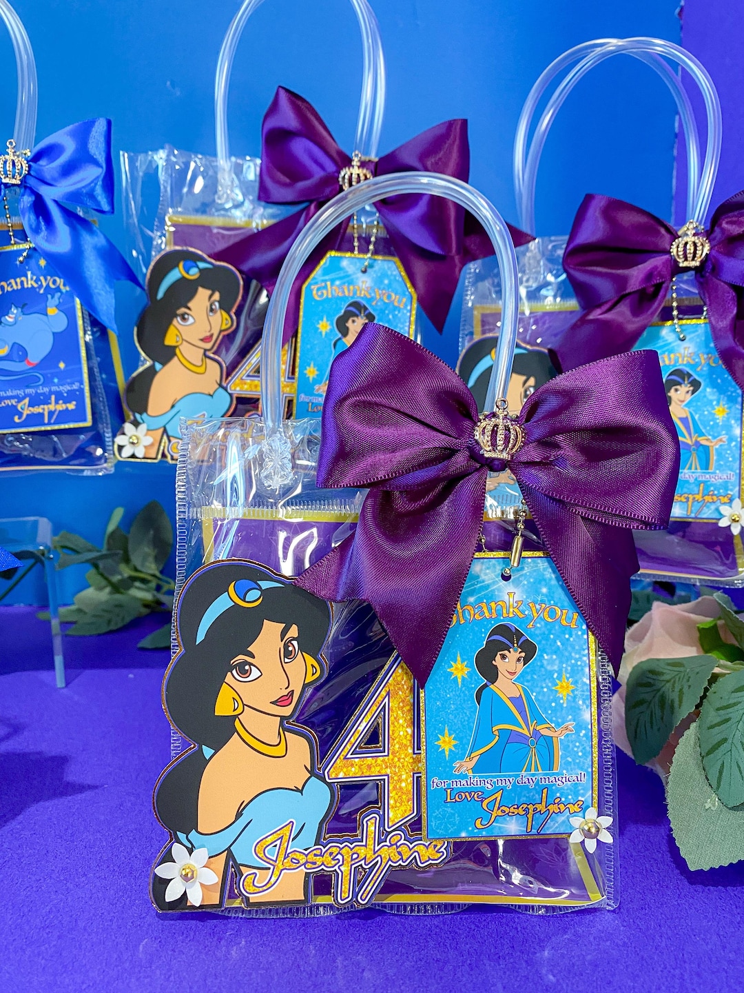 Jasmine Aladdin Princess Personalized Favor Bags| Princess Birthday ...