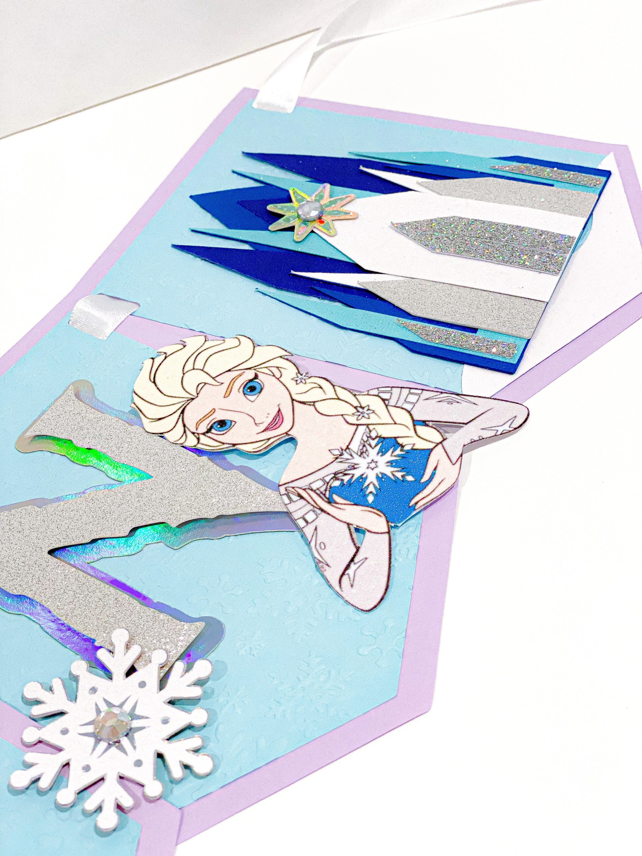 Frozen Happy Birthday Banner Elsa Princess Theme Party - Etsy