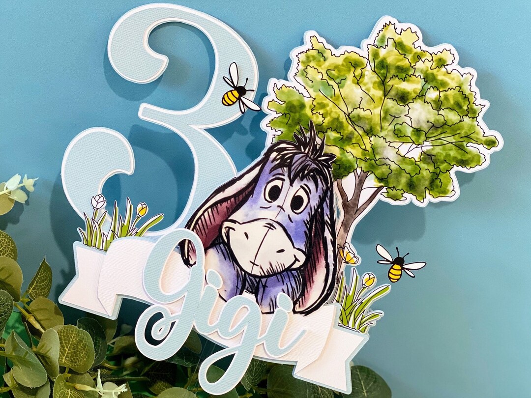 Blue Eeyore Winnie the Pooh Cake Topper Baby Shower Cake Topper Winnie ...