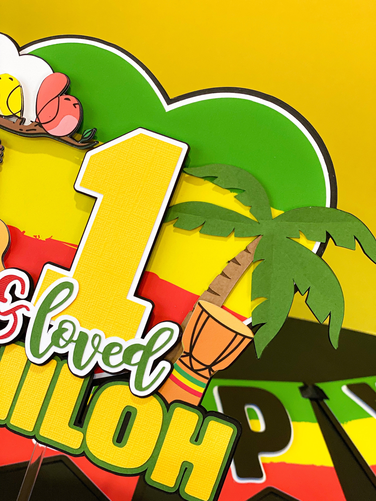 One & Loved Cake Topper | Reggae Theme Cake Topper | One Love First ...