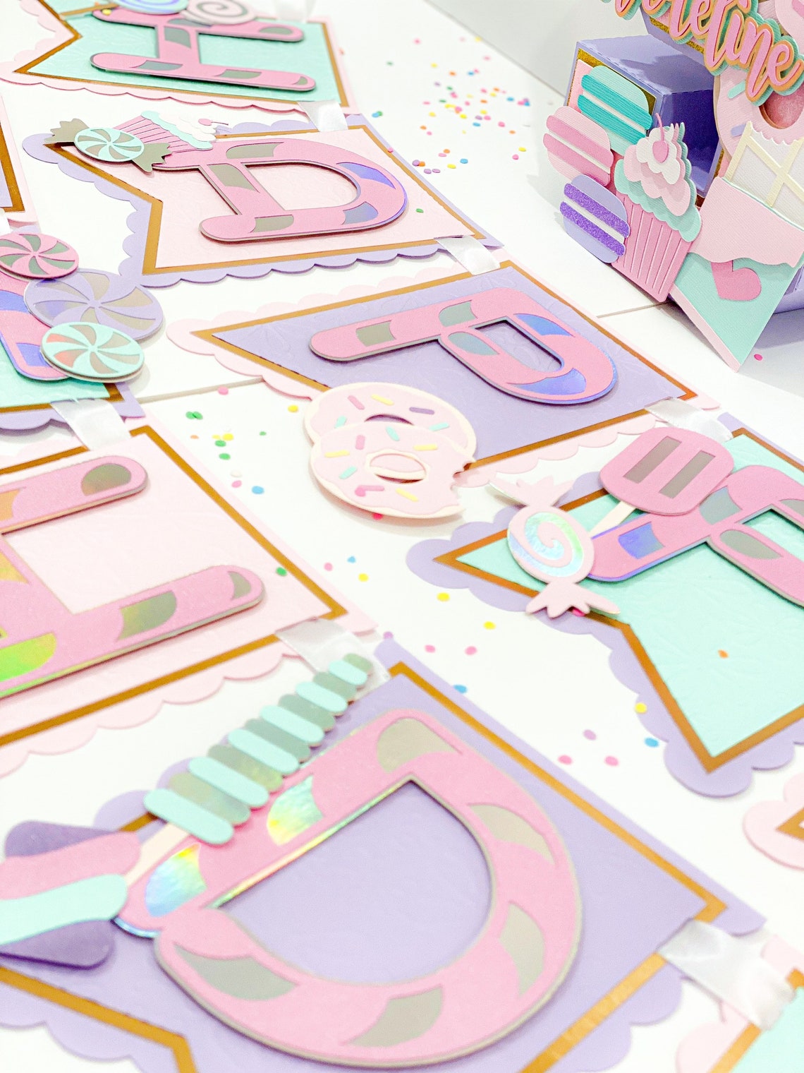 Candyland Birthday Banner | Pastel Candyland Theme Party | Happy ...