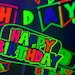Neon Theme Cake Topper | Personalized Cake Topper | Glow in the Dark ...