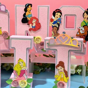 ONE Princess 3D Letters | Princess Party Theme | Princess Birthday ...