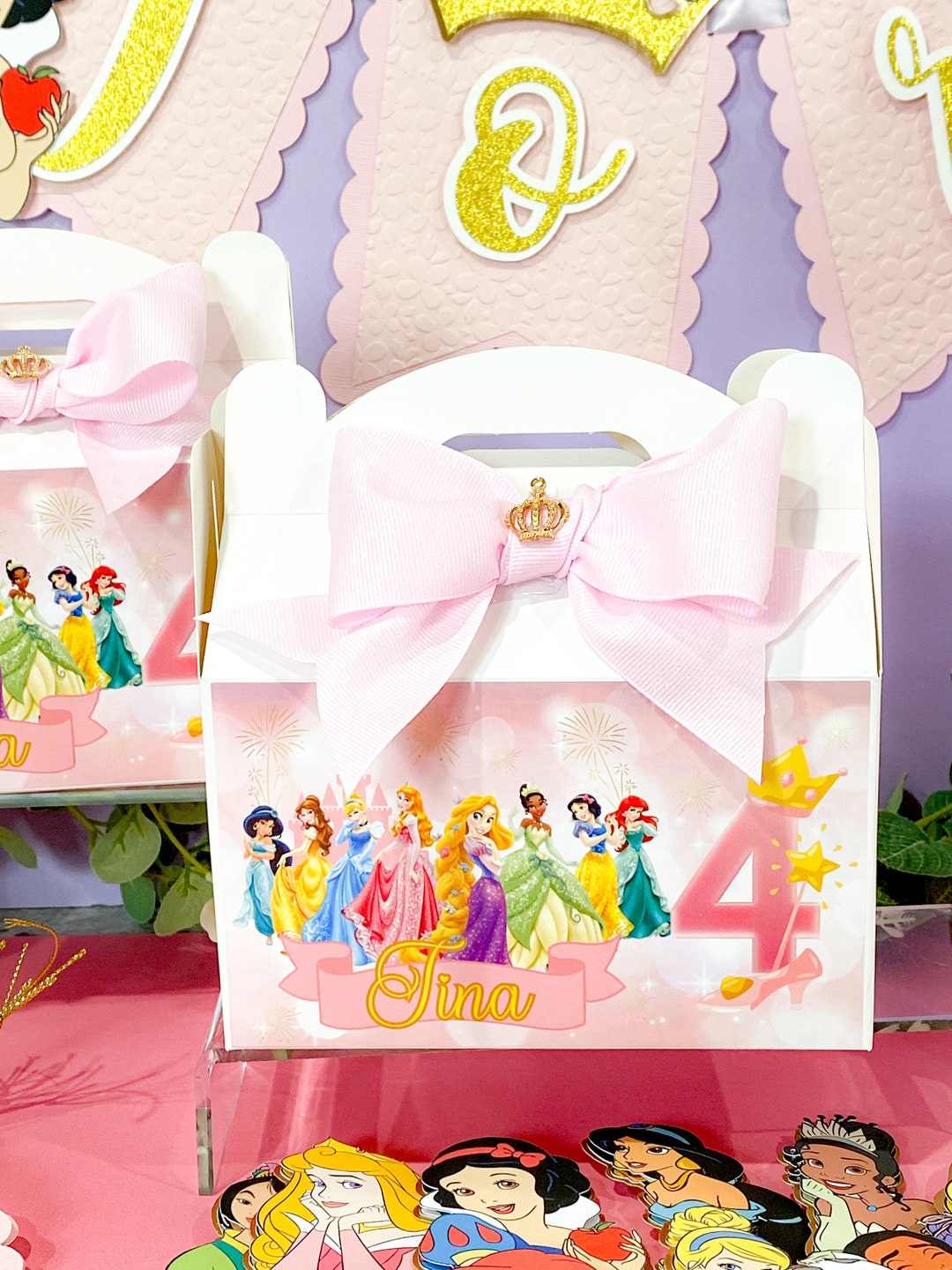 Princess Personalized Favor Boxes | Princess Birthday Decor | Disney ...