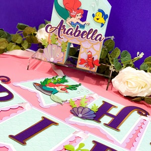 Little Mermaid Theme 3D Letters or Numbers With Name Ariel Party Theme ...