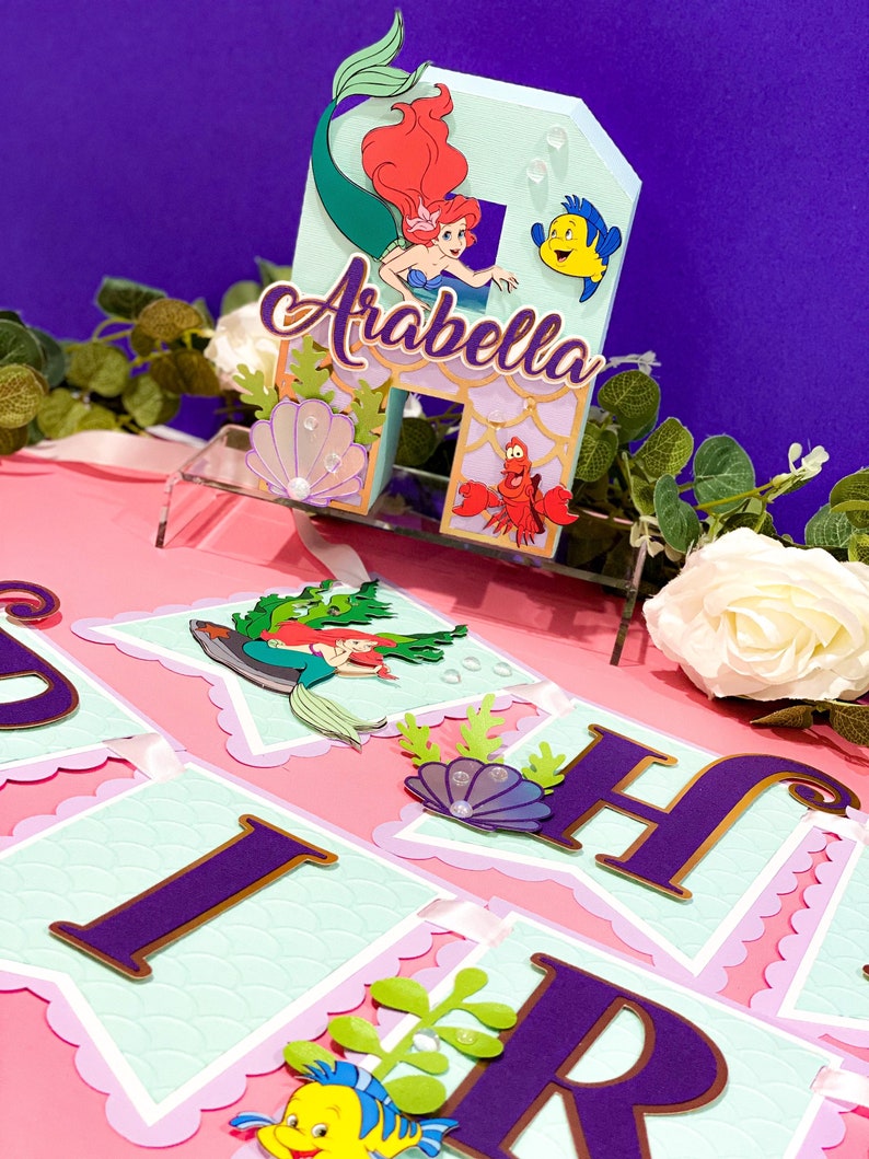 Little Mermaid Theme 3D Letters or Numbers With Name | Ariel Party ...