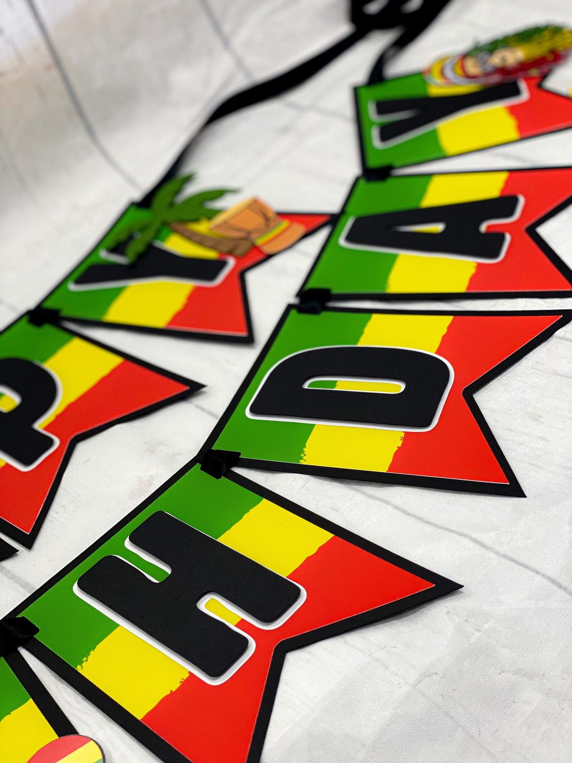 One & Loved Banner | One Love Theme Party | Rasta Birthday Theme ...